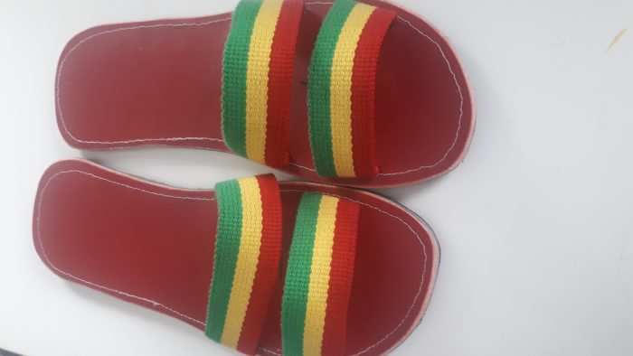 Men Double Lap Rasta Red Insole Sandals - Enlight Designs